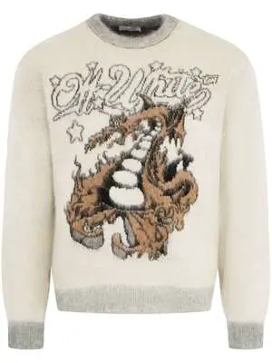 Off-White Dragon-intarsia Mohair Sweater