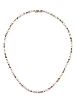 ROXANNE FIRST 14kt Yellow Graduated Rainbow Sapphire Tennis Necklace - Gold