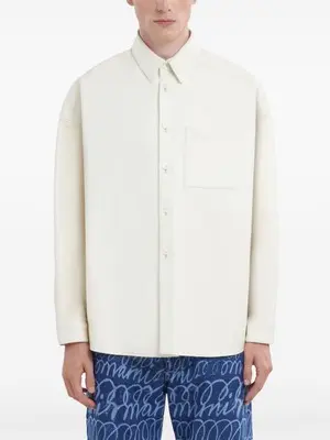 Marni Long-sleeve Leather Shirt - White