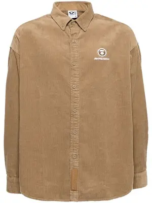 AAPE BY *A BATHING APE Logo-patch Corduroy Shirt