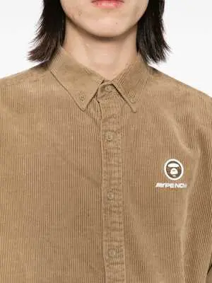 AAPE BY *A BATHING APE Logo-patch Corduroy Shirt