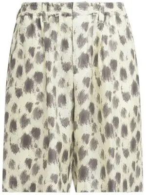 Marni Printed Silk Bermuda Shorts - Neutrals