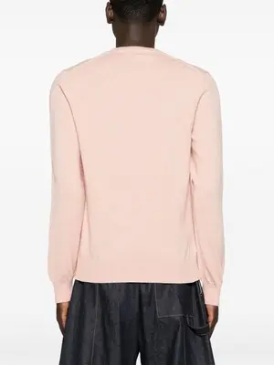 Play Comme Des Garcon V-neck Wool Jumper - Pink