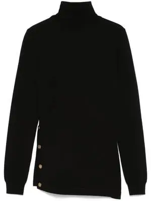 Elisabetta Franchi Roll-neck Fine Knit Sweater - Black