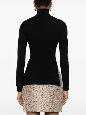 Elisabetta Franchi Roll-neck Fine Knit Sweater - Black
