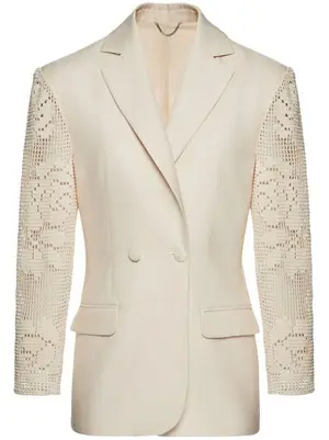 Magda Butrym Crochet Lace Blazer - Neutrals
