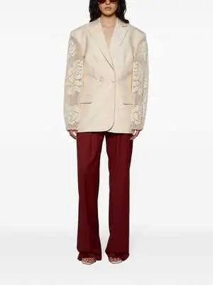 Magda Butrym Crochet Lace Blazer - Neutrals