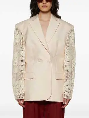 Magda Butrym Crochet Lace Blazer - Neutrals