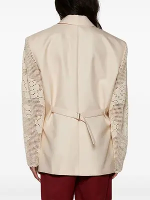 Magda Butrym Crochet Lace Blazer - Neutrals
