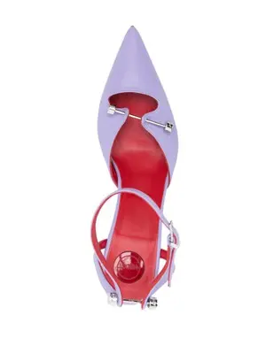 HARDOT 80mm Leather Pumps - Purple