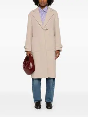 FAY Single-breasted Felted Wool Blend Coat