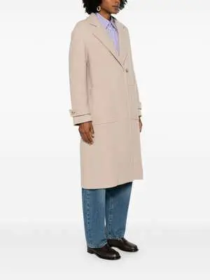 FAY Single-breasted Felted Wool Blend Coat