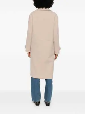 FAY Single-breasted Felted Wool Blend Coat
