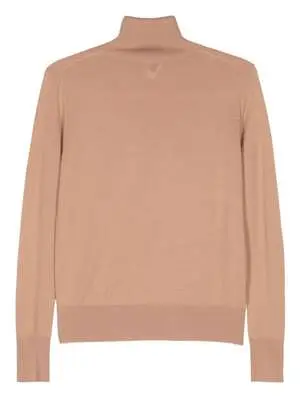 FORTE_FORTE Roll-neck Virgin Wool Jumper - Neutrals