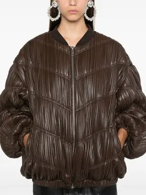 ROTATE BY BIRGER CHRISTENSEN Pleated Bomber Jacket