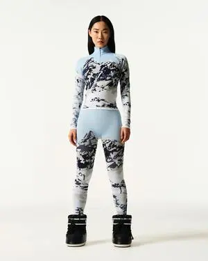 Perfect Moment Jacquard Quarter-zip Base Layer Top - Landscape