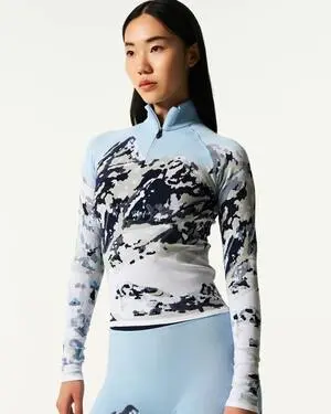 Perfect Moment Jacquard Quarter-zip Base Layer Top - Landscape