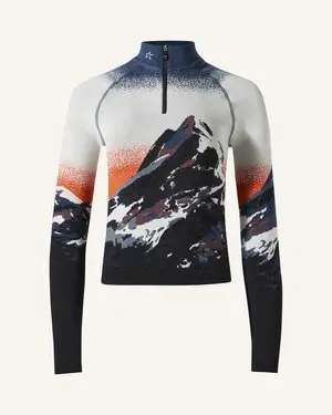 Perfect Moment Echo 1/4 Zip Top - Navy-white