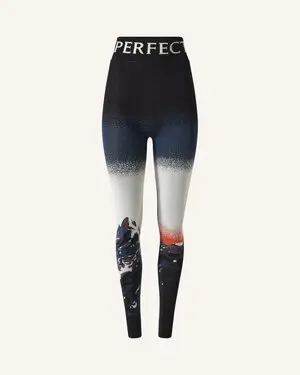 Perfect Moment Jacquard Base Layer Legging - Navy-white