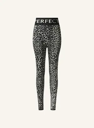 Perfect Moment Jacquard Base Layer Legging - Snow-leopard