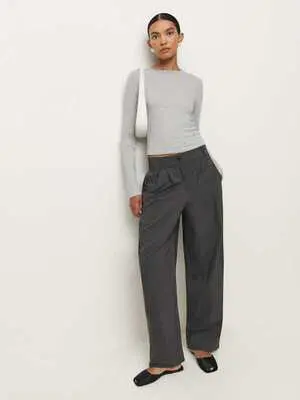 REFORMATION Ezra Slim Fit Long Sleeve - Grey