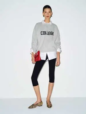 REFORMATION Drew Vintage Oversized Crewneck Sweatshirt - Grey