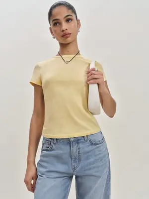 REFORMATION Max Slim T-Shirt Blonde