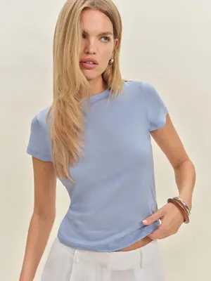 REFORMATION Max Slim T-shirt - Blue