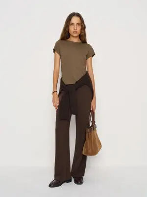 REFORMATION Max Slim T-shirt - Brown