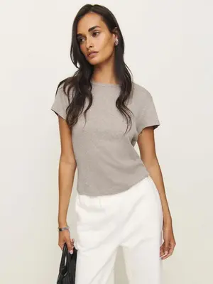 REFORMATION Max Slim T-shirt - Brown
