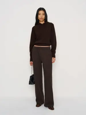 REFORMATION Kira Wide Leg Sweatpant - Brown