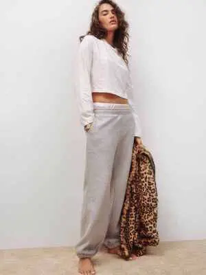 REFORMATION Asher Cropped Oversized Longsleeve T-shirt