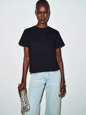 REFORMATION Rowan Crew T-shirt - Black