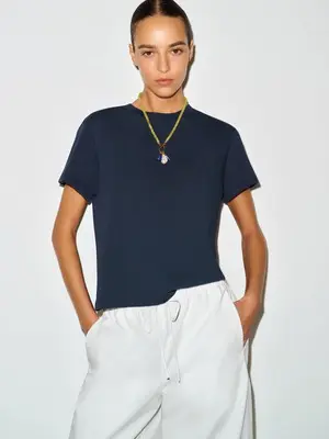 REFORMATION Reformation Rowan Crew T-Shirt Blue