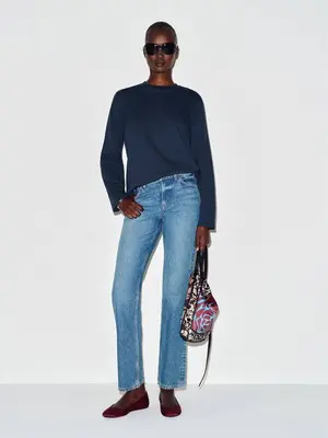 REFORMATION Asher Oversized Long Sleeve T-shirt - Blue