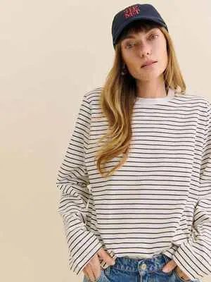 REFORMATION Asher Oversized Long Sleeve T-shirt - Ivory