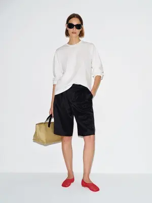 REFORMATION Asher Oversized Long Sleeve T-shirt - Ivory