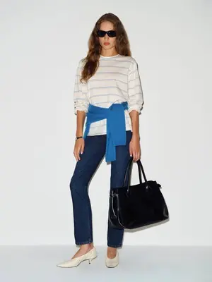 REFORMATION Asher Oversized Long Sleeve T-shirt - Ivory