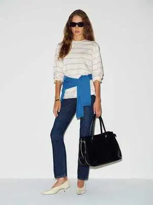 REFORMATION Asher Oversized Long Sleeve T-shirt - Ivory