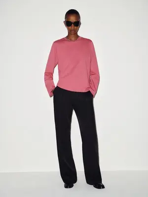 REFORMATION Asher Oversized Long Sleeve T-shirt - Pink