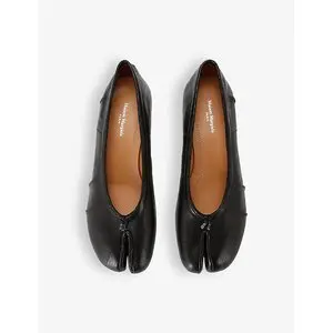 MAISON MARGIELA Tabi Ballerina Split-toe Leather Heeled Shoes - Black