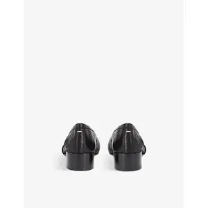 MAISON MARGIELA Tabi Ballerina Split-toe Leather Heeled Shoes - Black