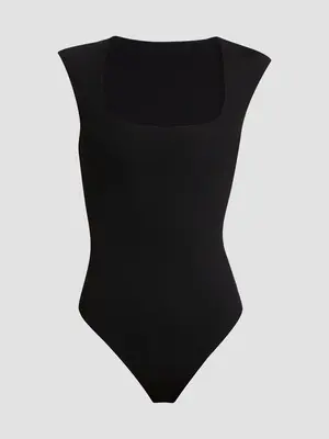 Commando Neoprene Cap-sleeve Bodysuit Black