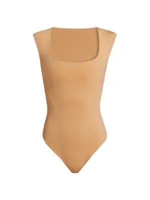 Commando Neoprene Cap-sleeve Bodysuit Camel