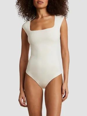 Commando Neoprene Cap-sleeve Bodysuit - Ivory