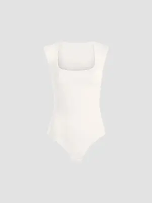 Commando Neoprene Cap-sleeve Bodysuit White