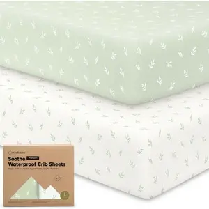 KEABABIES 2-pack Soothe [protect+] Waterproof Crib Sheets Herb