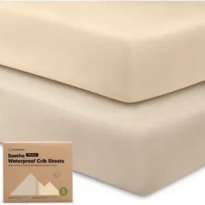 KEABABIES 2-pack Soothe [protect+] Waterproof Crib Sheets Macadamia