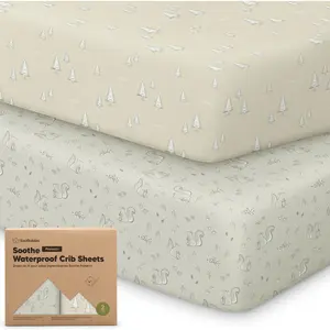 KEABABIES 2-pack Soothe [protect+] Waterproof Crib Sheets Pine Grove