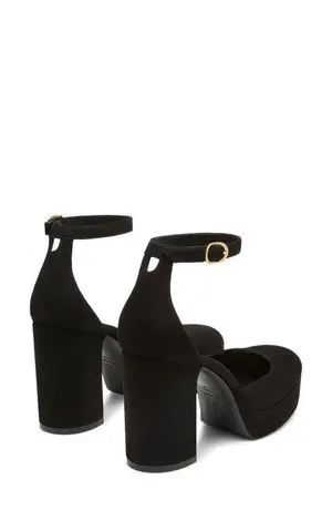 STUART WEITZMAN Dayna Platform Pump - Black Suede